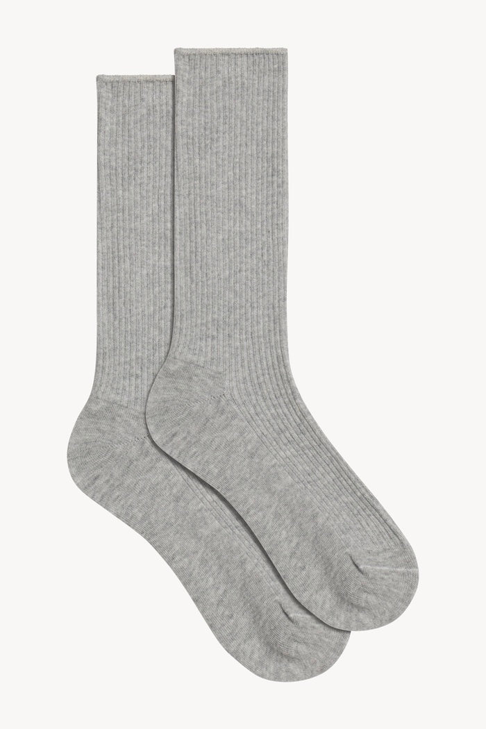 ETERNE | Classic Ribbed Socks Heather Grey | Dale