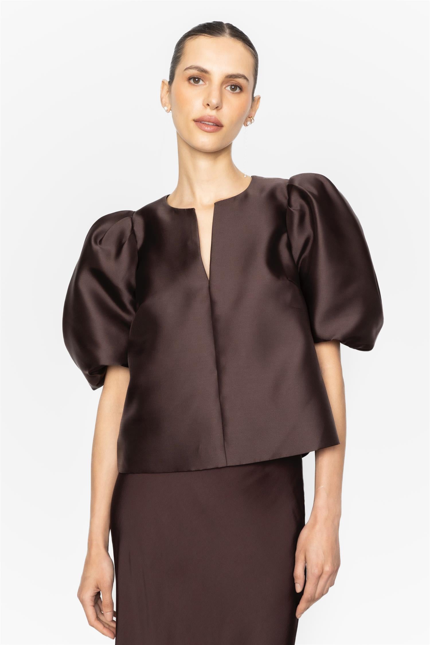 CAMILLA PIHL | Maeve Blouse Dark Brown | Dale