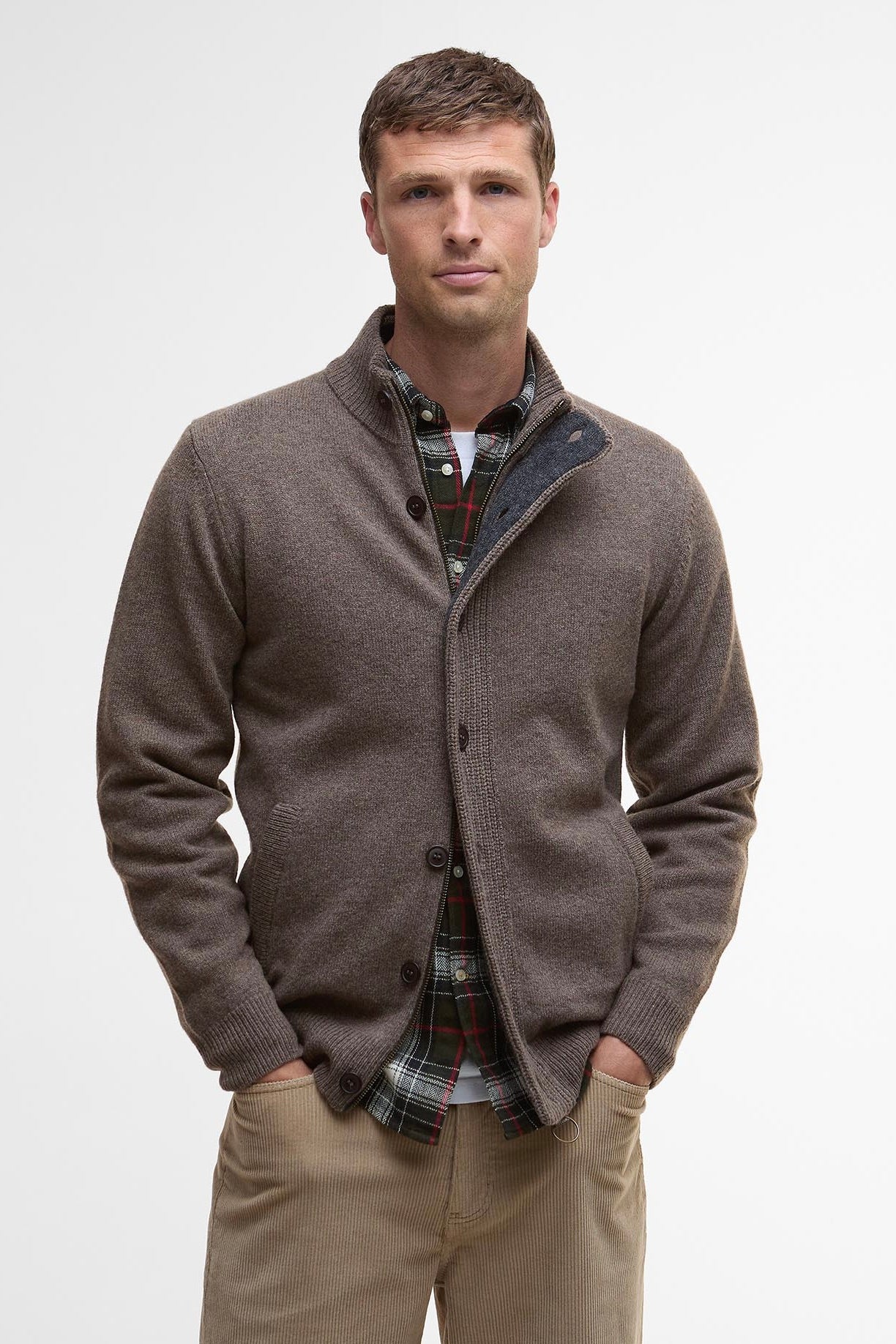 BARBOUR | Essential Elbow Patch Jumper Dark Stone | Dale